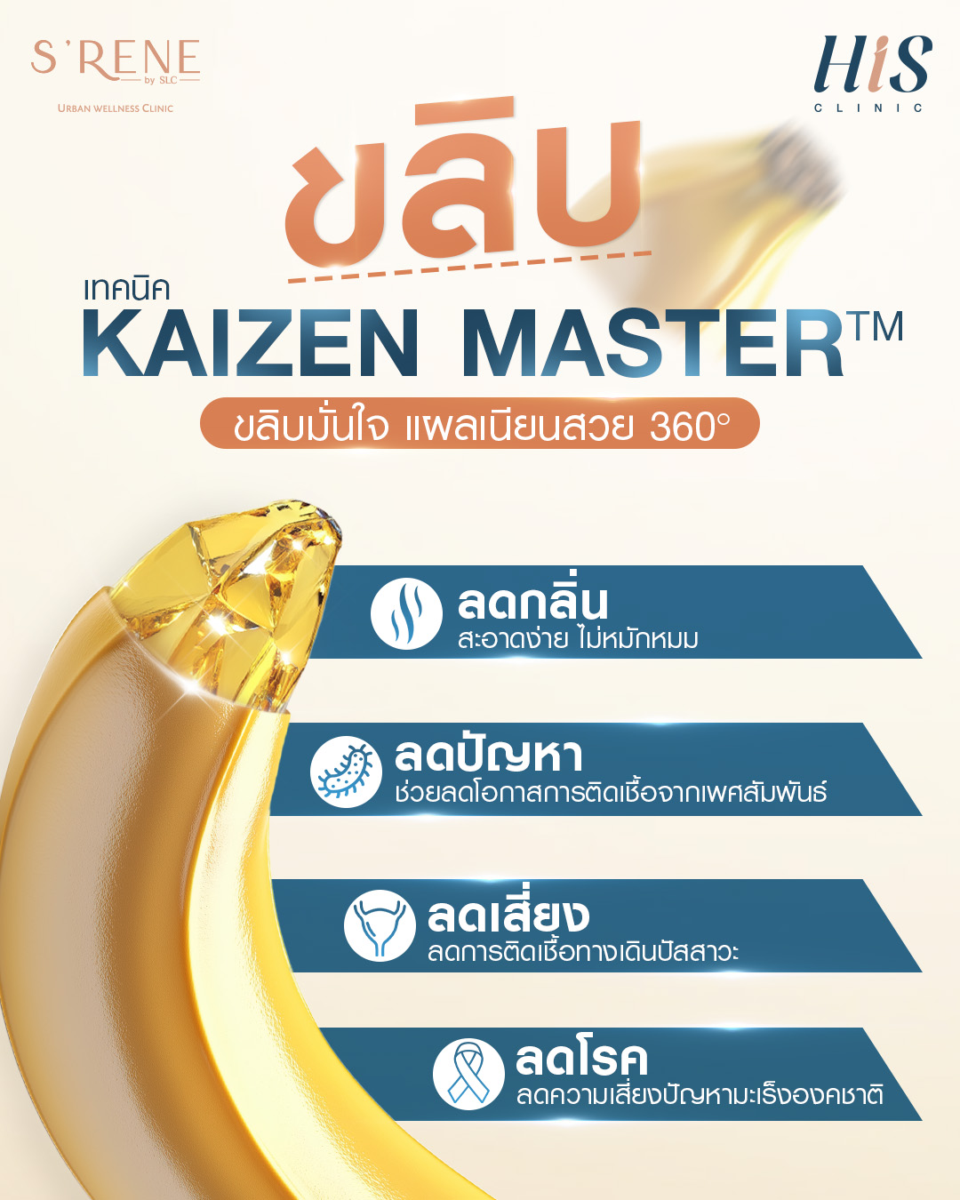 โปรแกรม ขลิบปลายอวัยวะเพศชาย เทคนิค Kaizen Master™ แผลสวย
