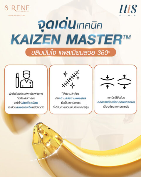 โปรแกรม ขลิบปลายอวัยวะเพศชาย เทคนิค Kaizen Master™ แผลสวย